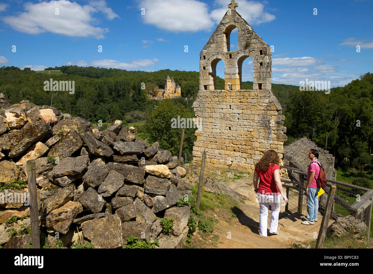 The ruins of Commarque Castle in the Dordogne France used as a location ...