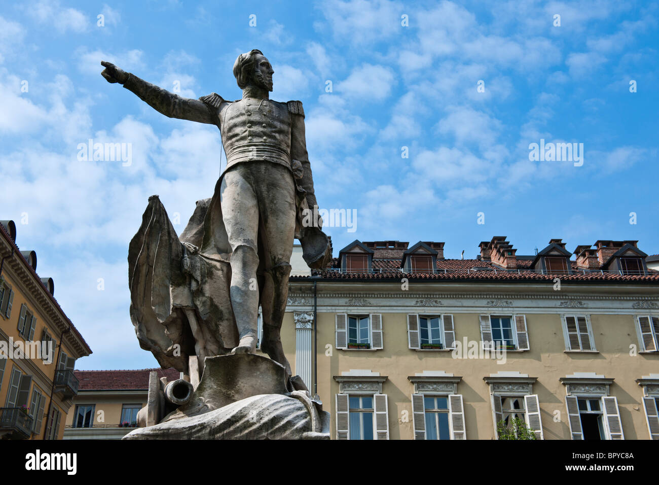 Italy,Turin, Piazza Maria Teresa, the monument to Guglielmo Pepe Stock ...