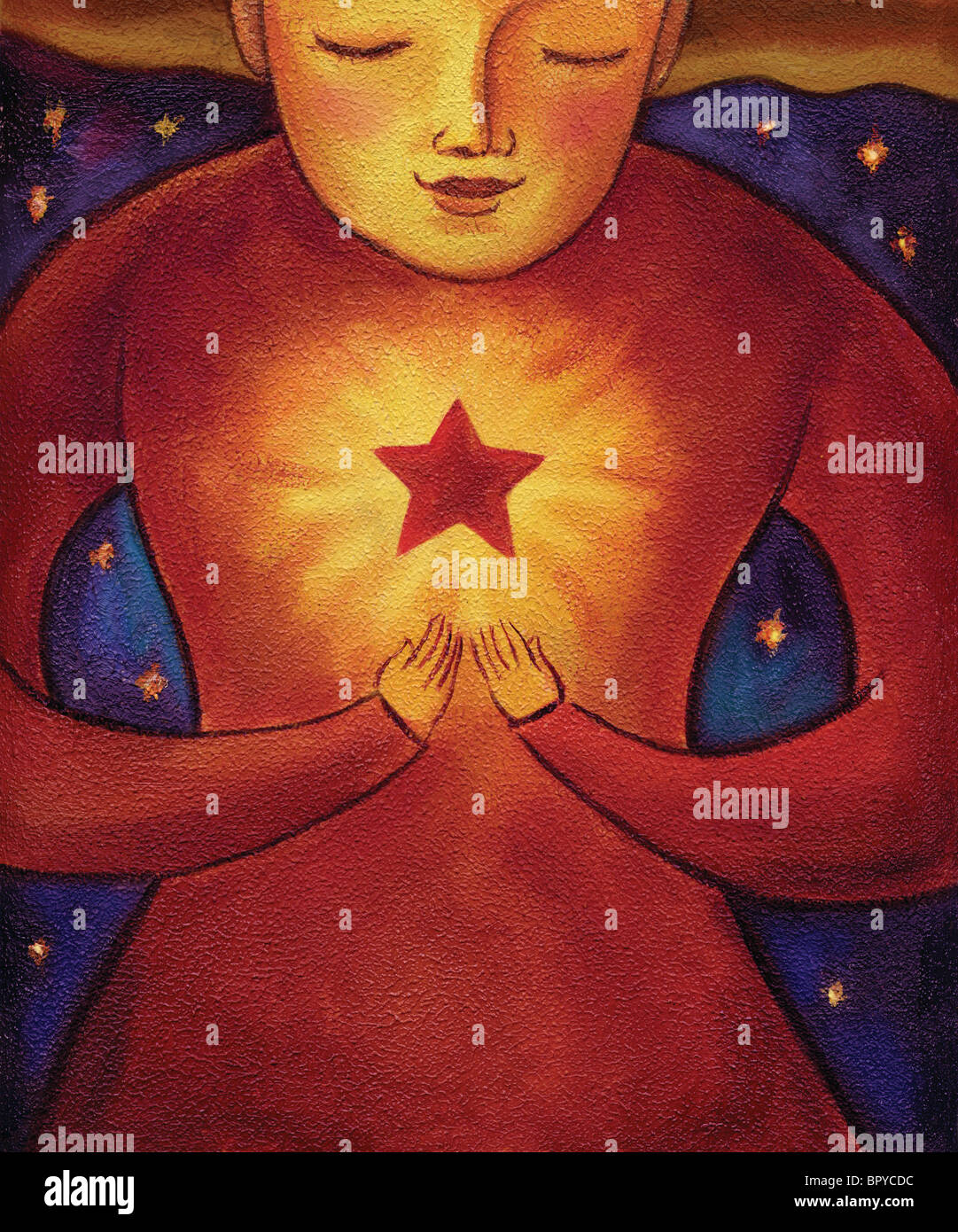 Person with a star in his chest Stock Photo - Alamy