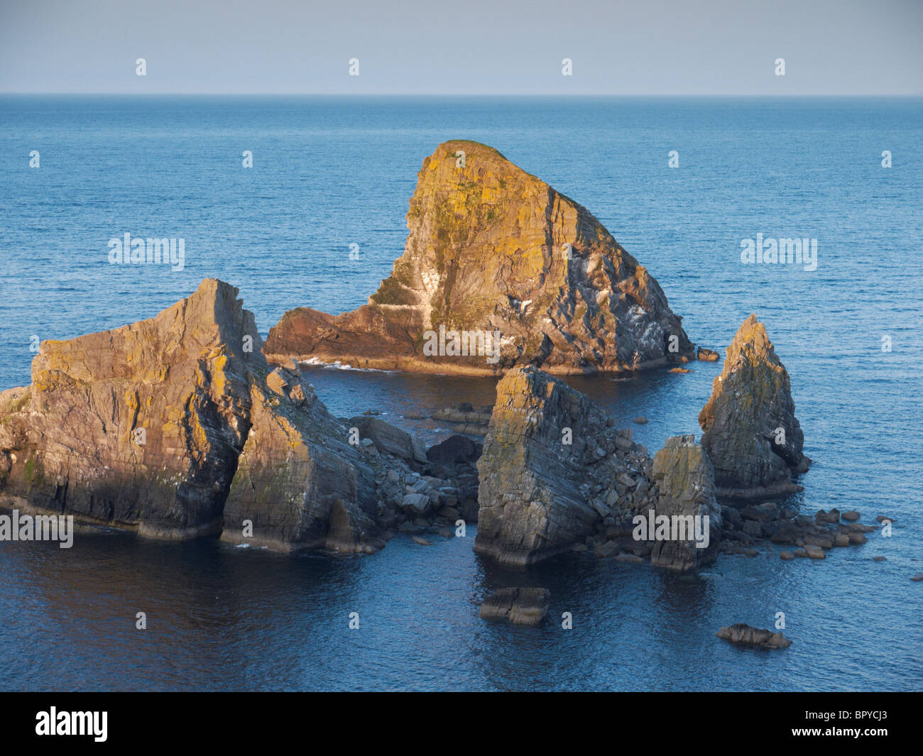 Sea stacks off the west coast at Faraid Head near Durness in the ...