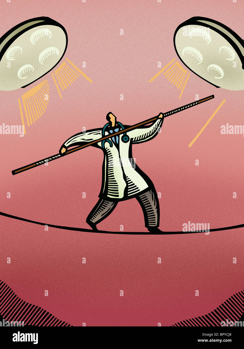 Doctor walking a tight rope hi-res stock photography and images - Alamy