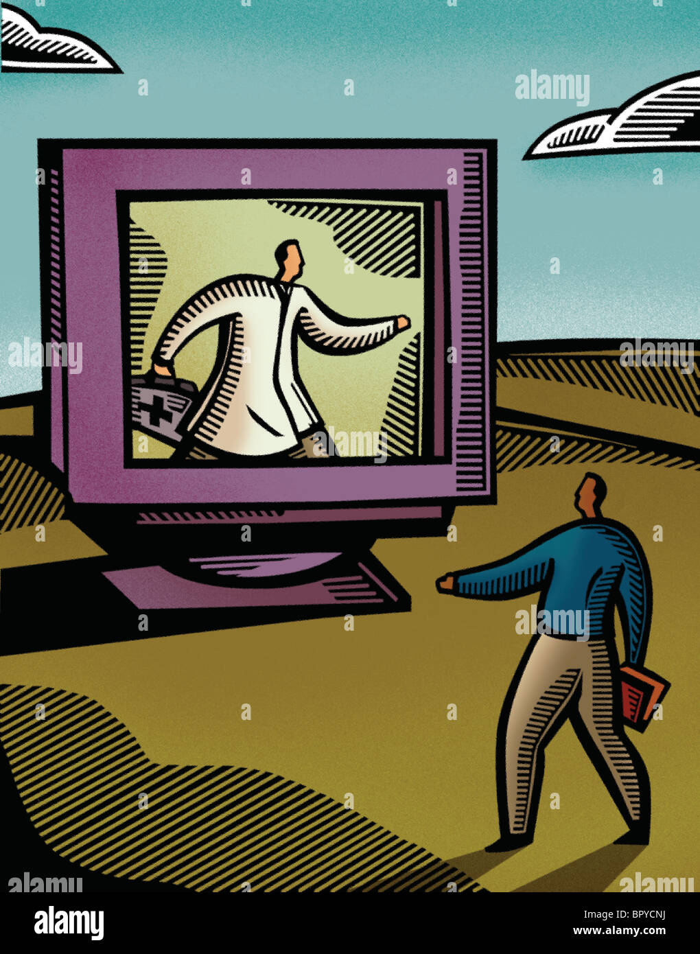 Trapped in computer screen hi-res stock photography and images - Alamy