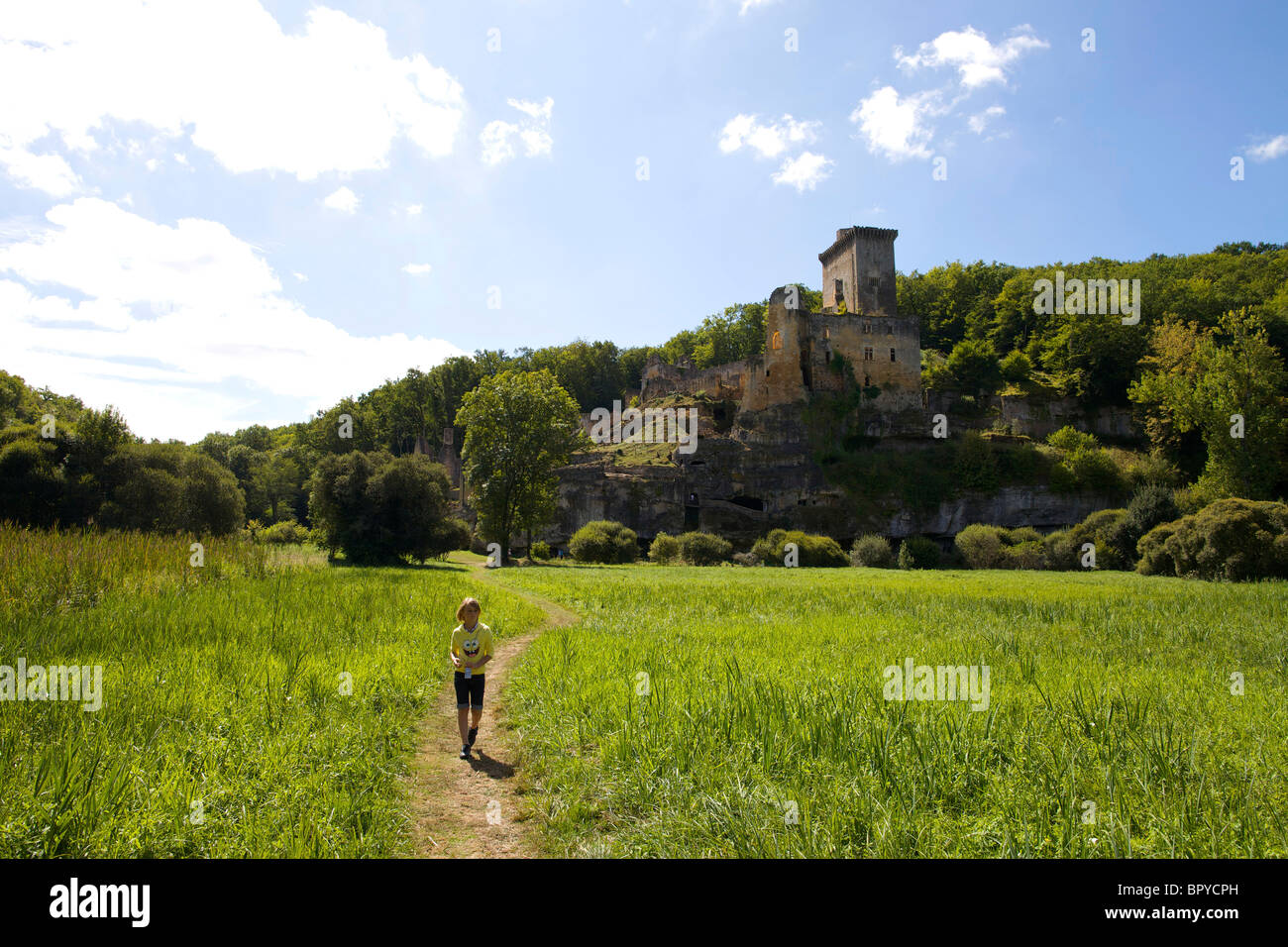 The ruins of Commarque Castle in the Dordogne France used as a location ...