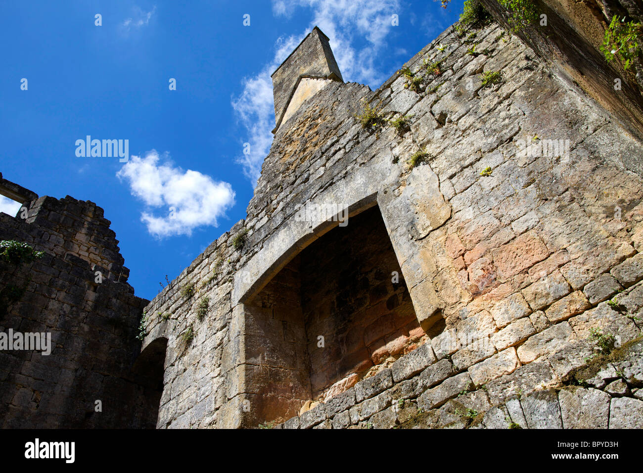 The ruins of Commarque Castle in the Dordogne France used as a location ...