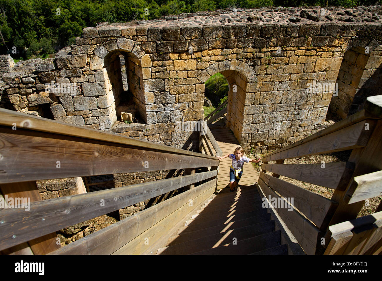 The ruins of Commarque Castle in the Dordogne France used as a location ...