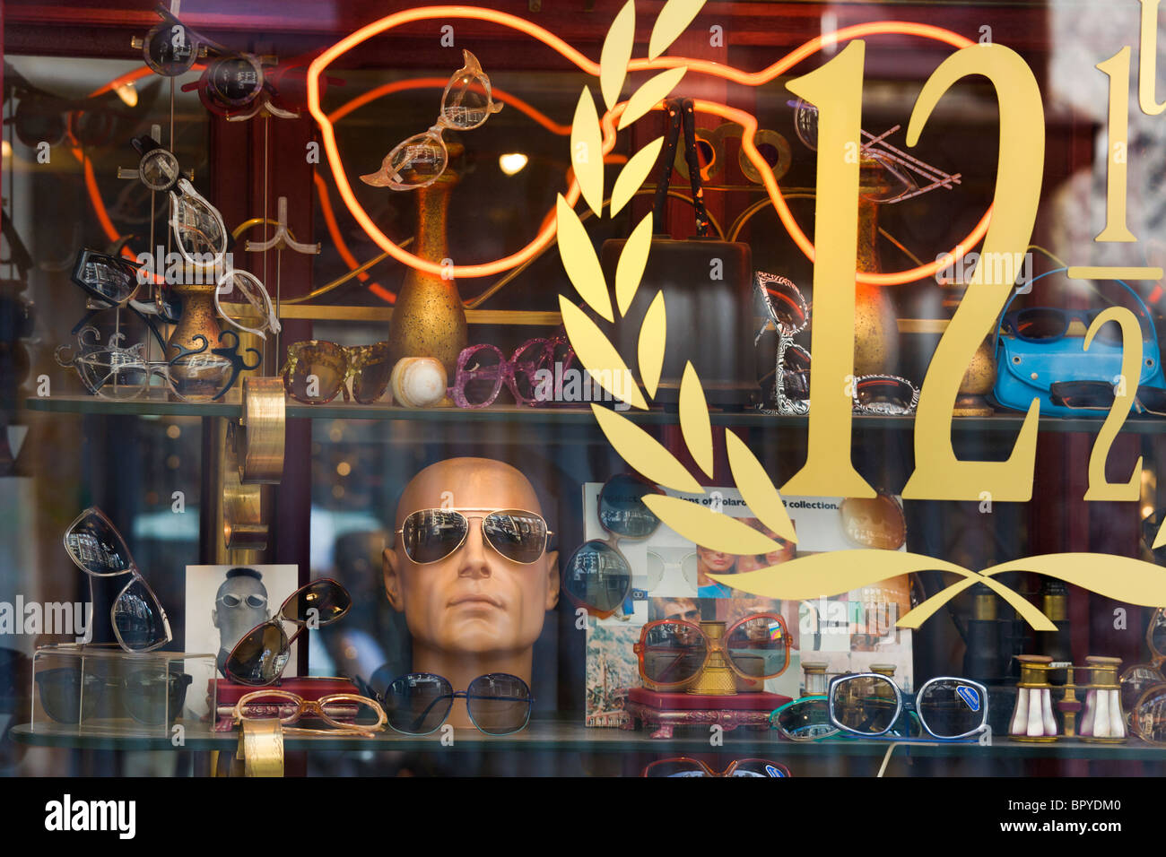 Amsterdam. Display window of The National Spectacle Museum and Shop in ...