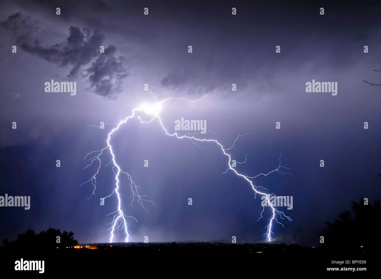 Monsoon lightning over Tucson, AZ Stock Photo - Alamy