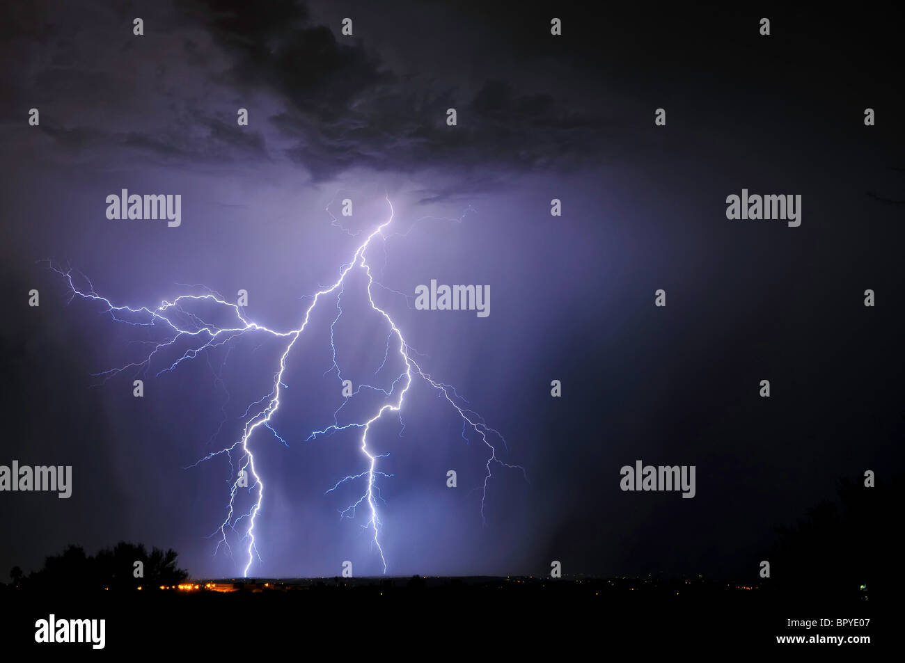 Monsoon lightning over Tucson, AZ Stock Photo - Alamy