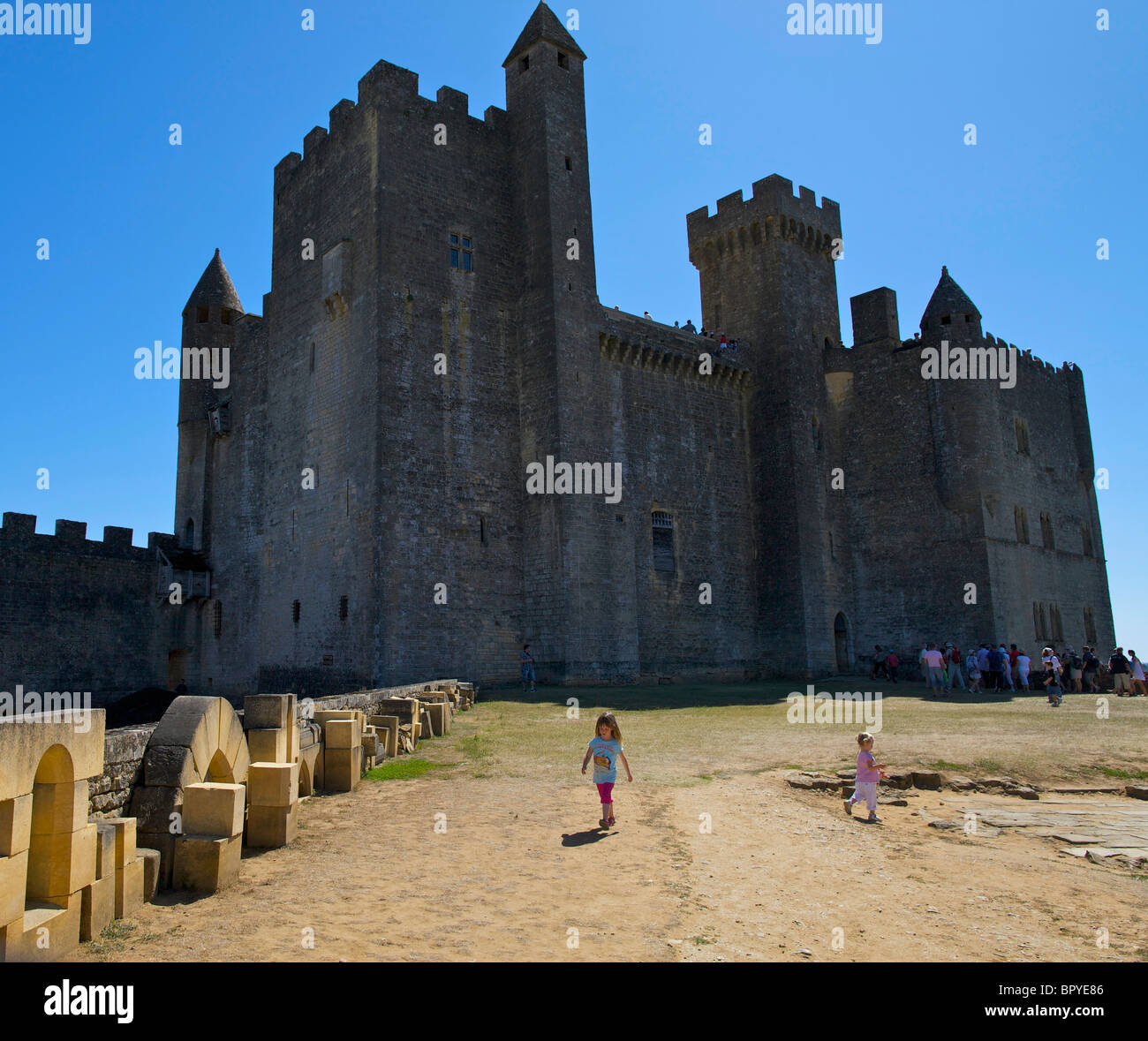 Beynac castle overlooking the river Dordogne in France once owned by ...