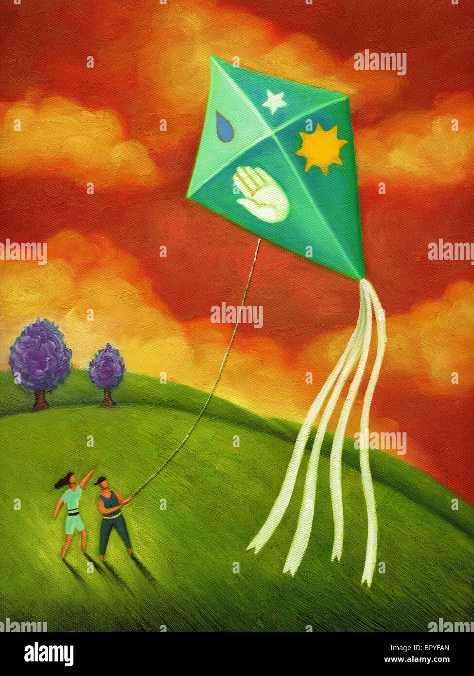 Indian Kites Flying Painting