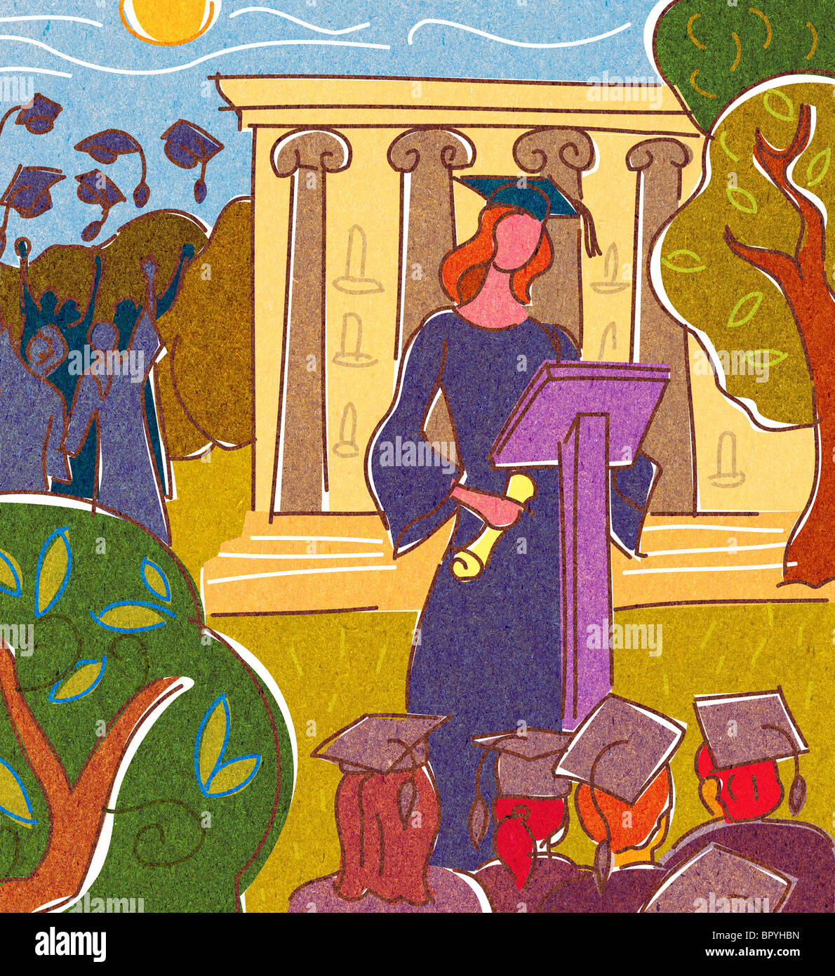 A student giving a speech at a graduation ceremony Stock Photo - Alamy