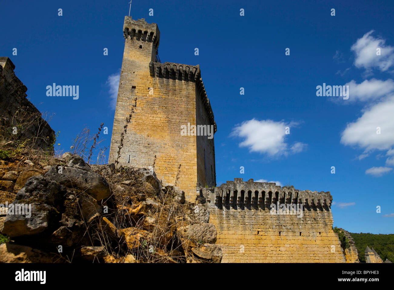 The ruins of Commarque Castle in the Dordogne France used as a location ...