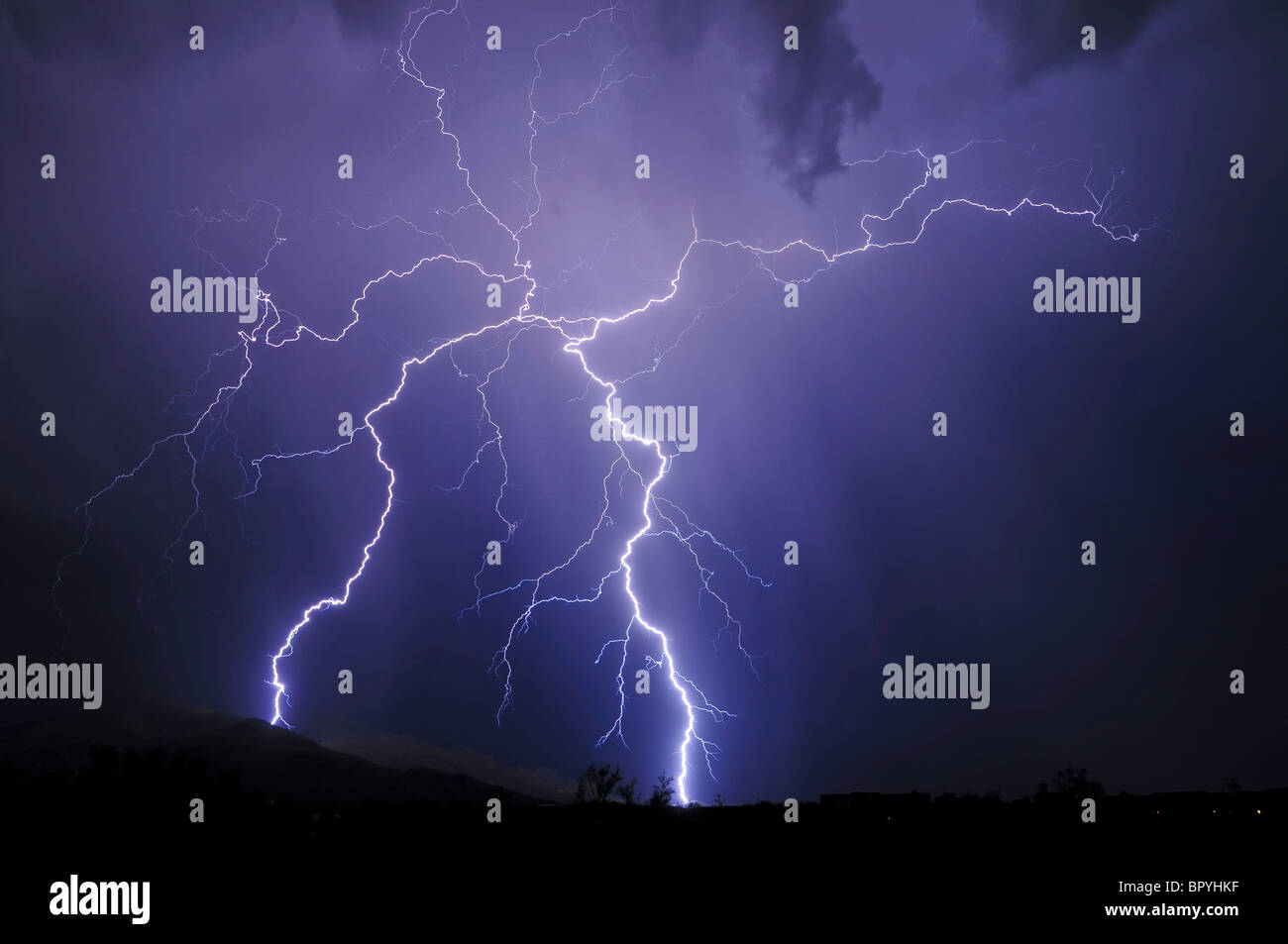 Monsoon lightning in Tucson, AZ Stock Photo - Alamy