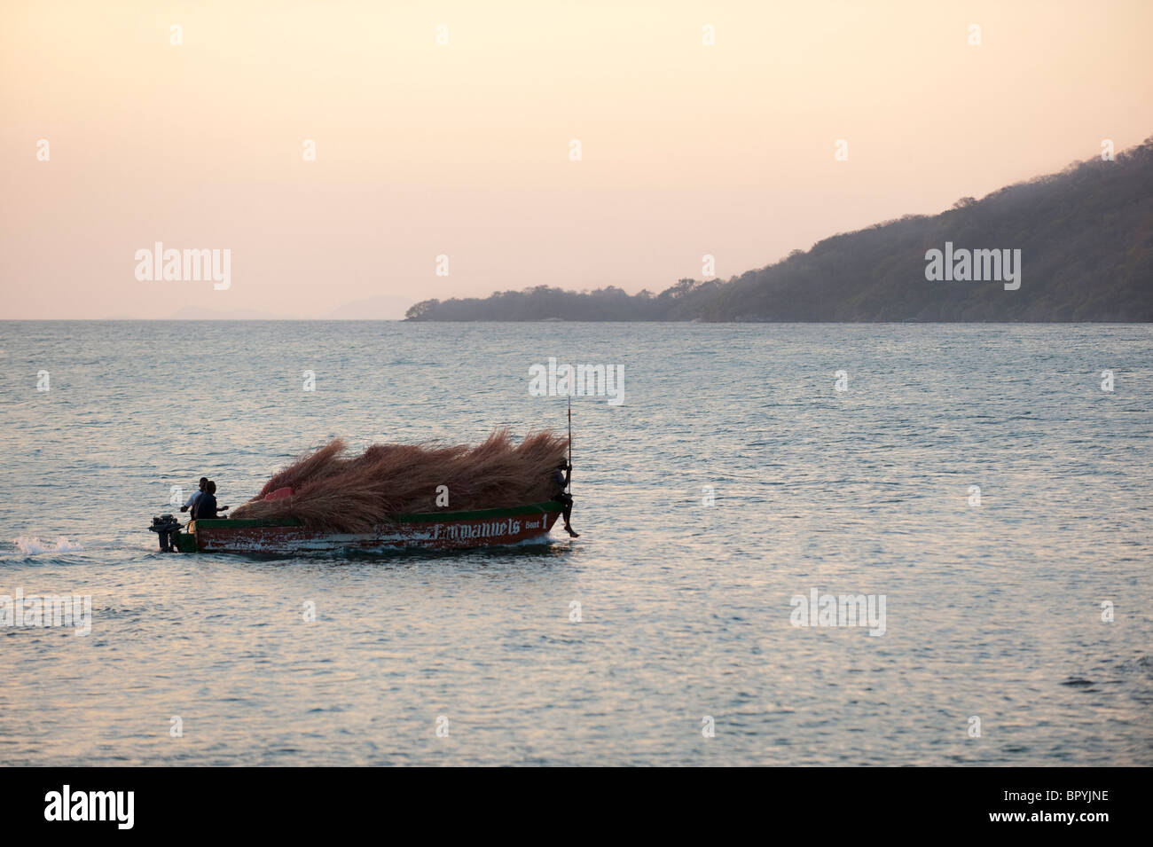 Boat on Lake Malawi, Cape Maclear, Malawi Stock Photo - Alamy