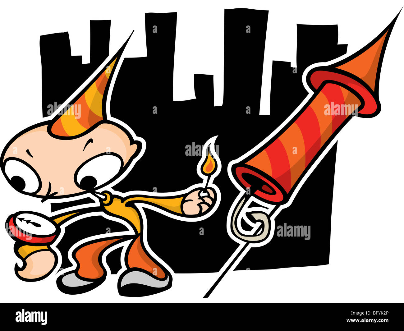 A man lighting fireworks Stock Photo - Alamy