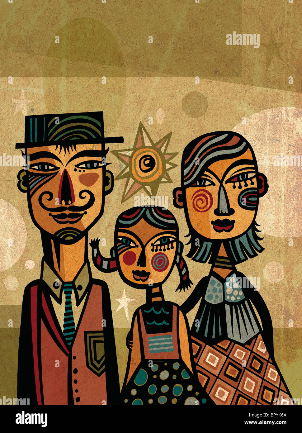 Portrait of a family with single child Stock Photo - Alamy