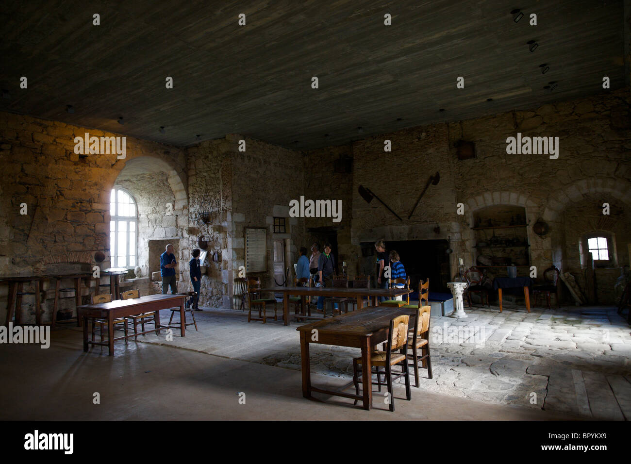 The Knights Hall at Chalus castle in France where the King of England ...