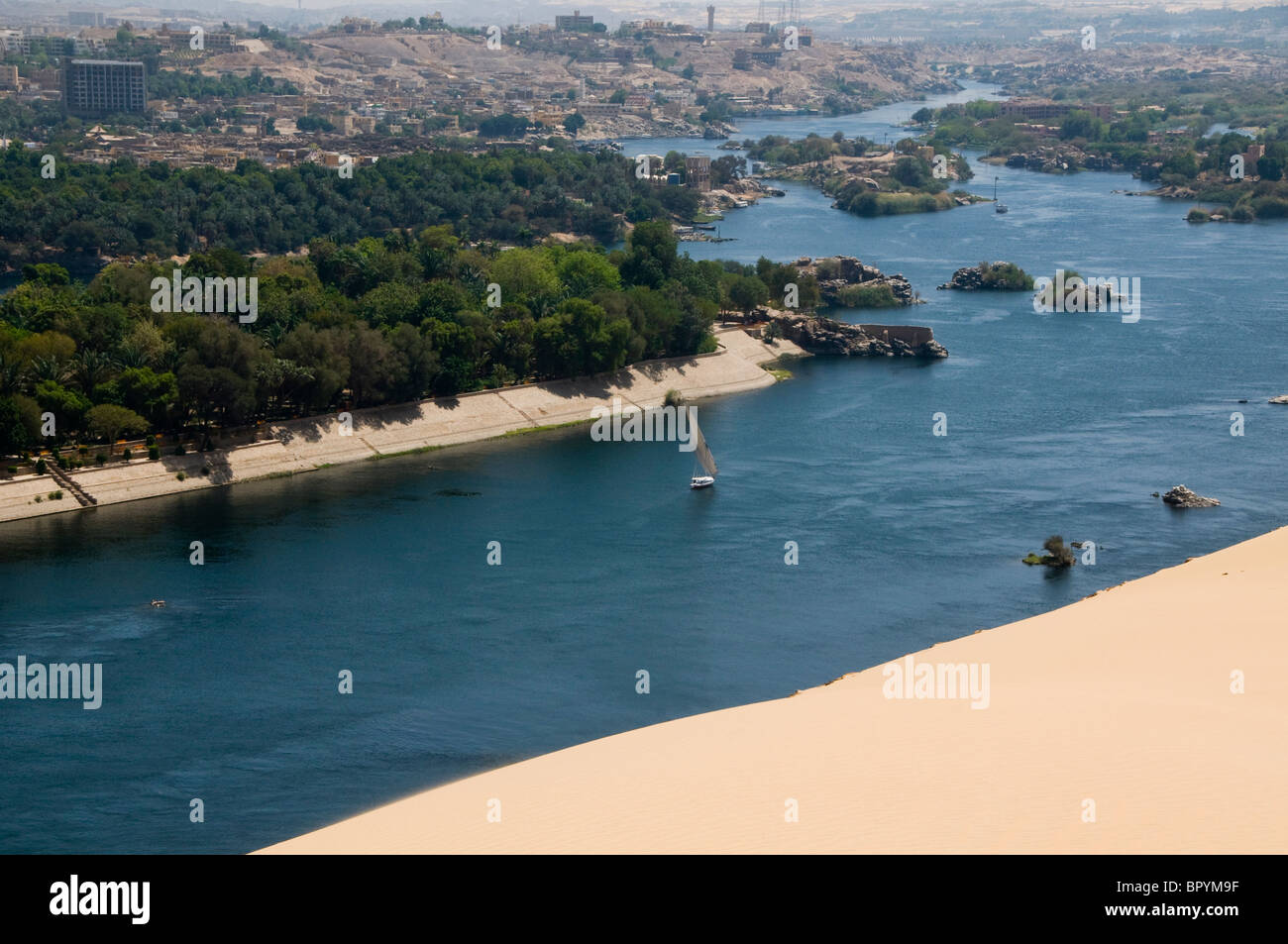 felucca sailing on the Nile River in Aswan Egypt Stock Photo - Alamy