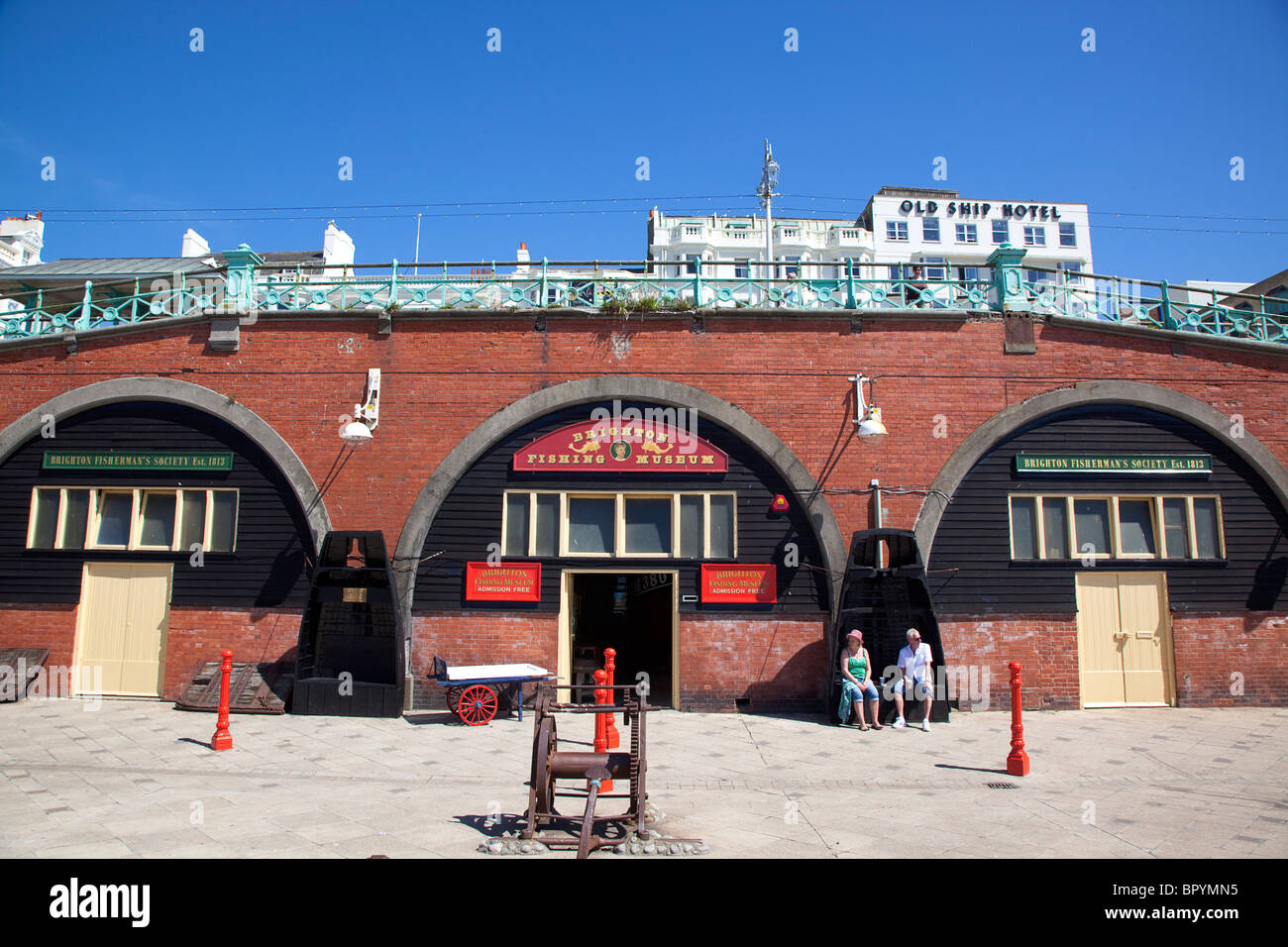 England, East Sussex, Brighton, seafront arches under the promenade ...
