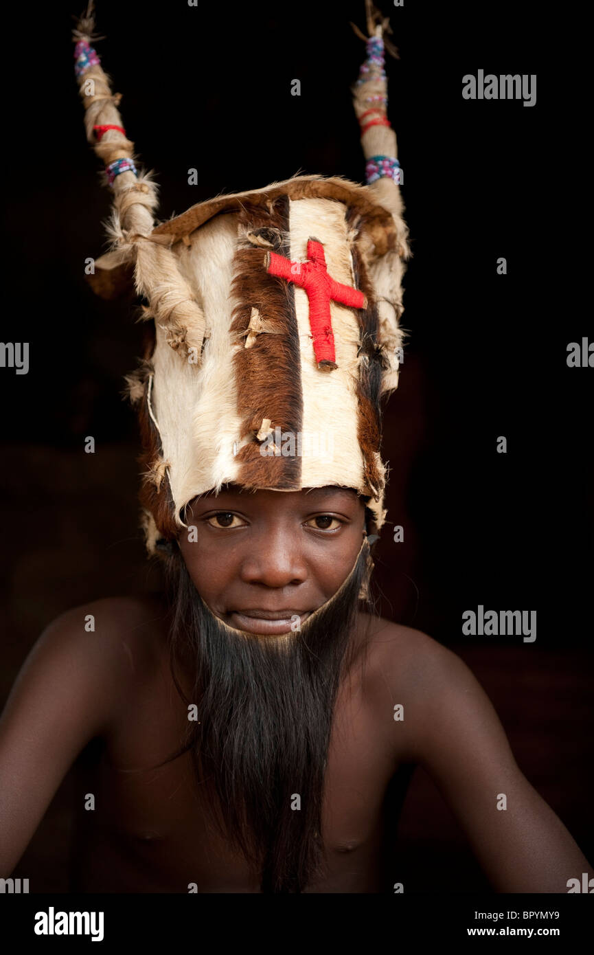 Phoka boy in ancestral hut, Kandewe village, Rumphi region, Malawi Stock Photo - Alamy