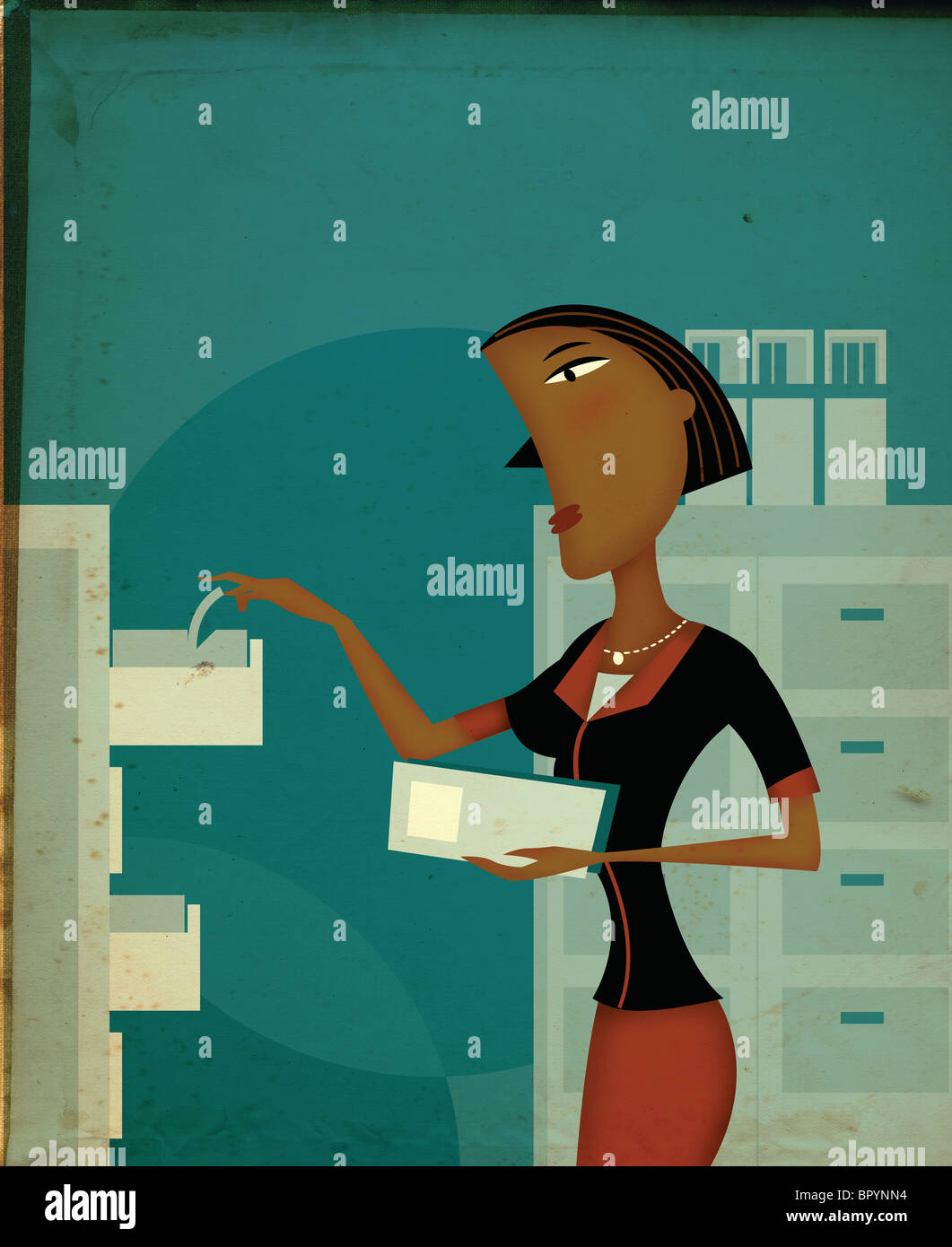 A woman filing documents into a cabinet hi-res stock photography and ...