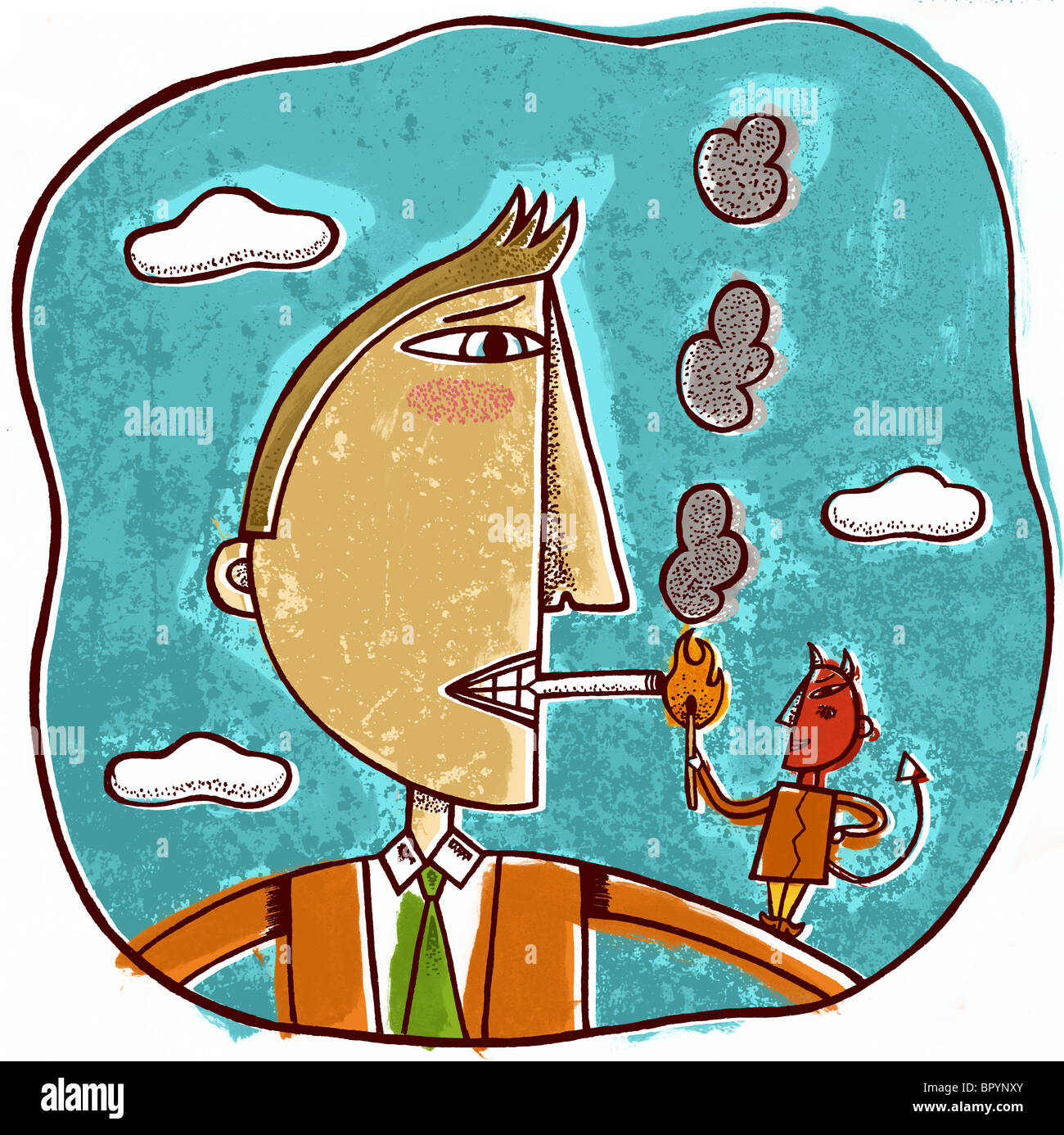 Devil smoking hi-res stock photography and images - Alamy