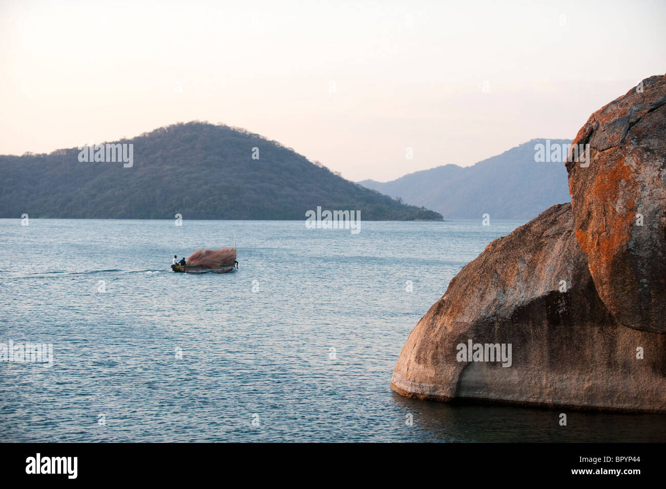 Boat on Lake Malawi, Cape Maclear, Malawi Stock Photo - Alamy