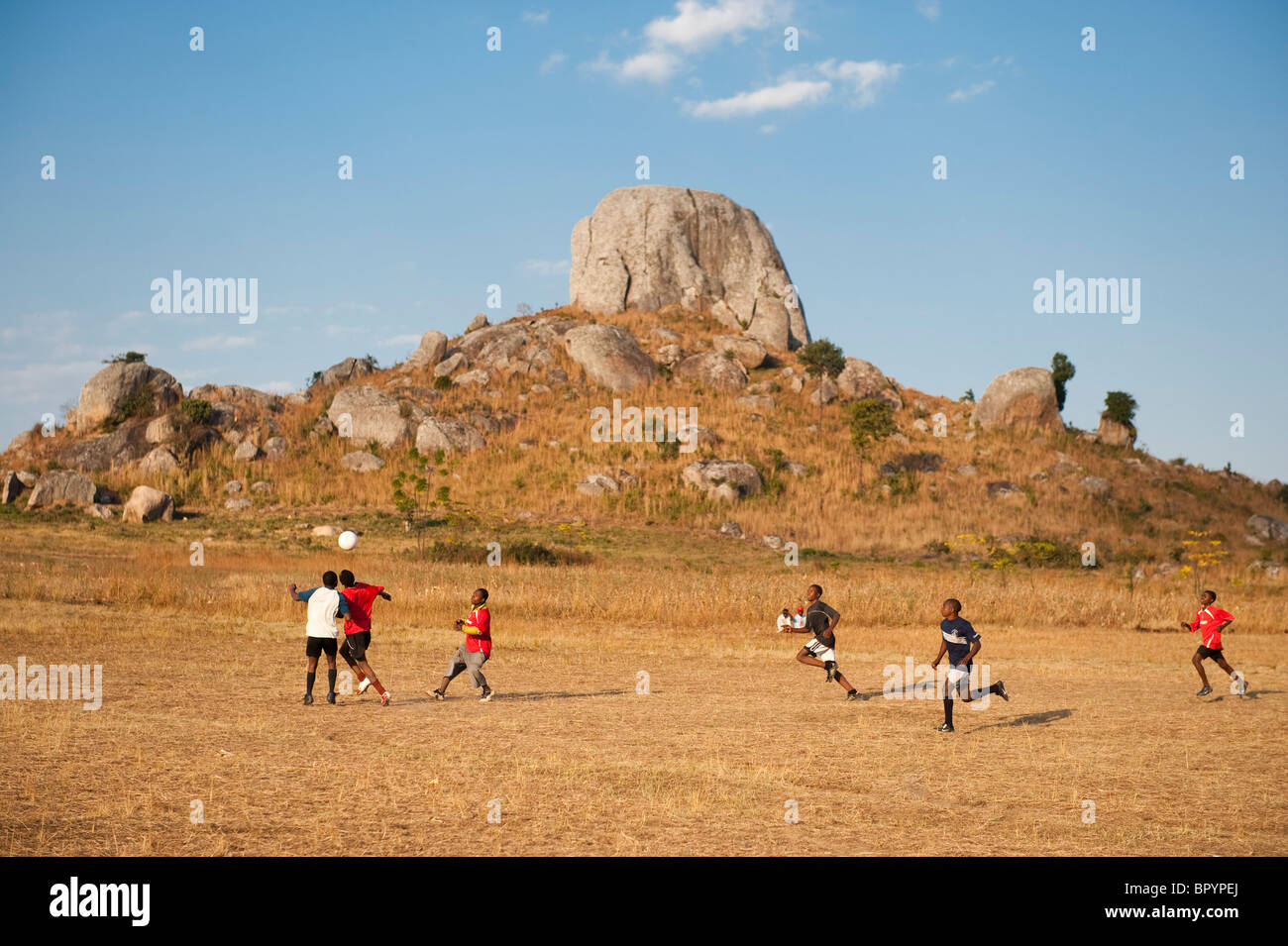 Soccer game, Dedza, Malawi Stock Photo - Alamy