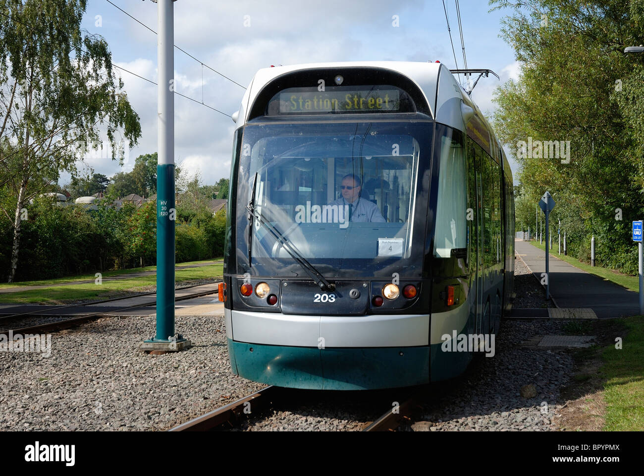 Nottingham express transit tram destination station street Nottingham ...
