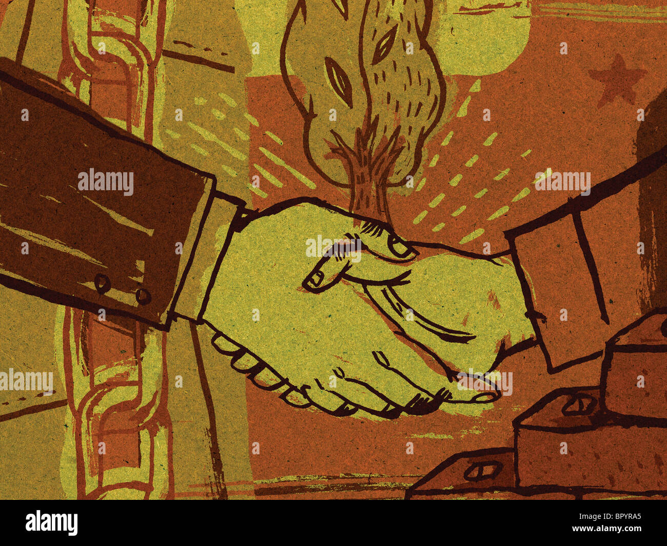 Handshake painting hi-res stock photography and images - Alamy