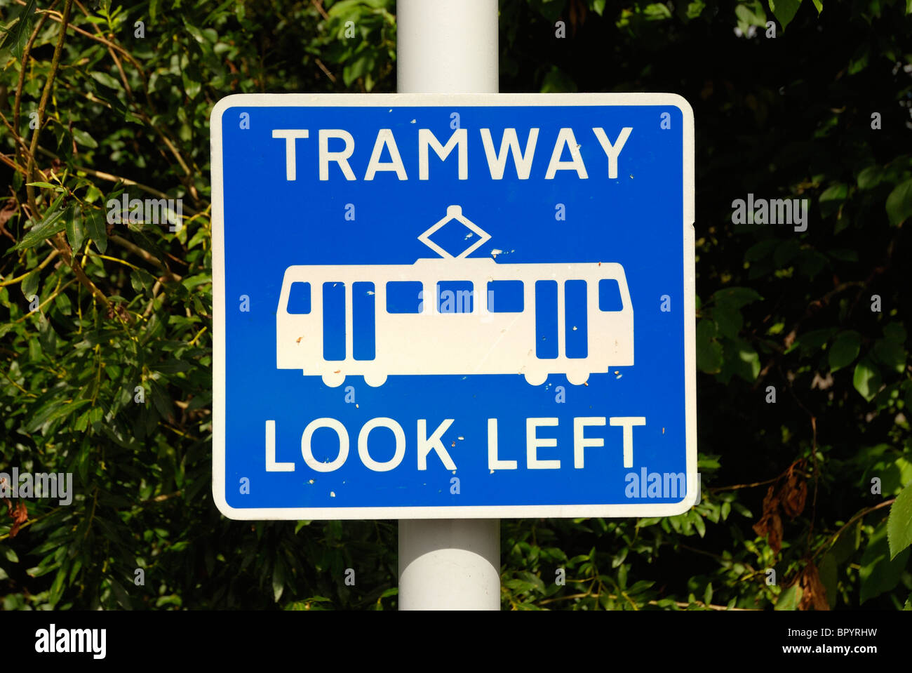 Nottingham express transit street sign england uk Stock Photo - Alamy