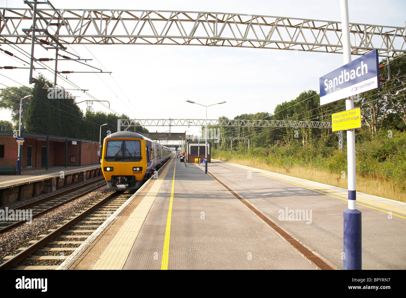 Train at Sandbach railway station Cheshire UK Stock Photo - Alamy