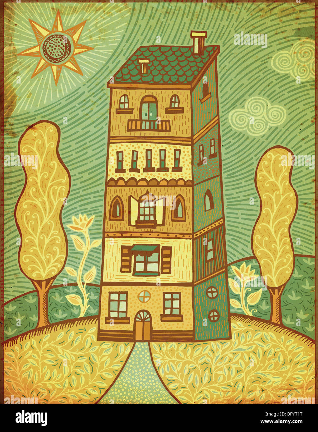 Between two trees hi-res stock photography and images - Alamy