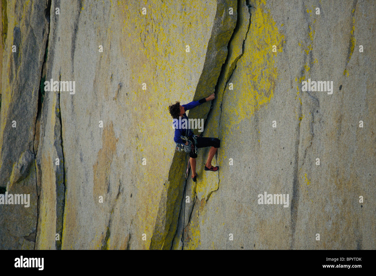 A man lead climbing Stock Photo - Alamy