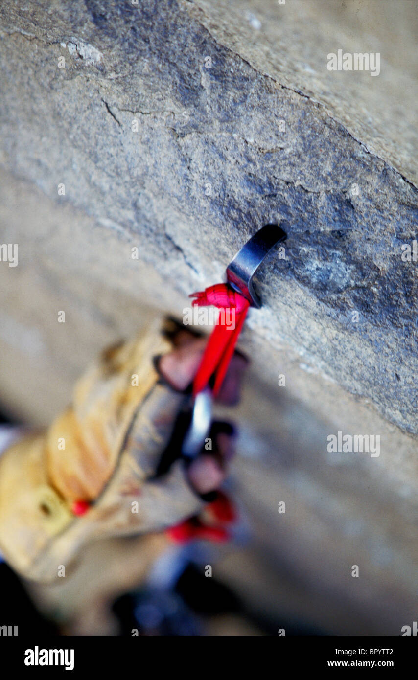 Placing climbing protection hi-res stock photography and images - Alamy