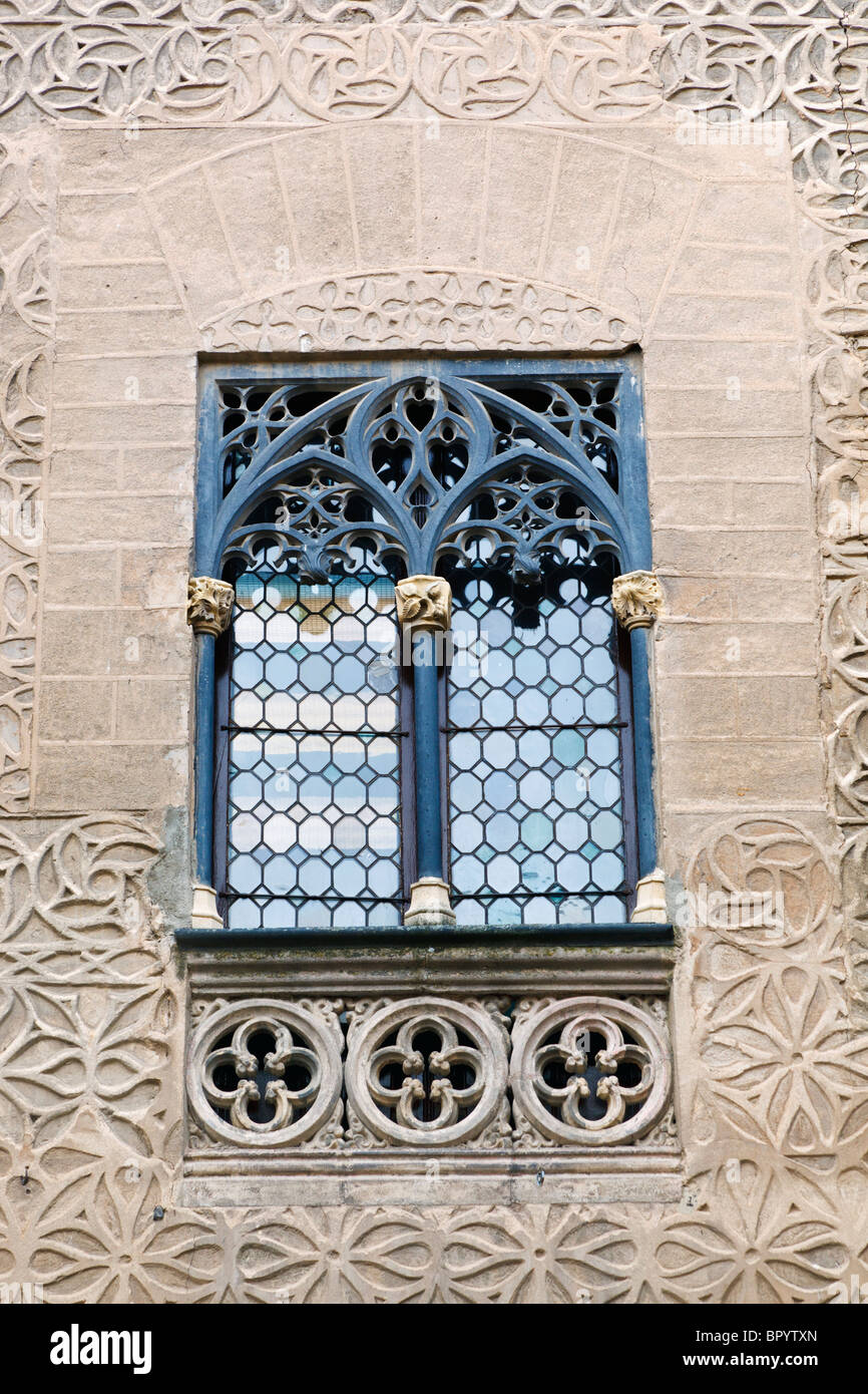 Segovia, Segovia Province, Spain. Flamboyant Gothic window of 15th ...