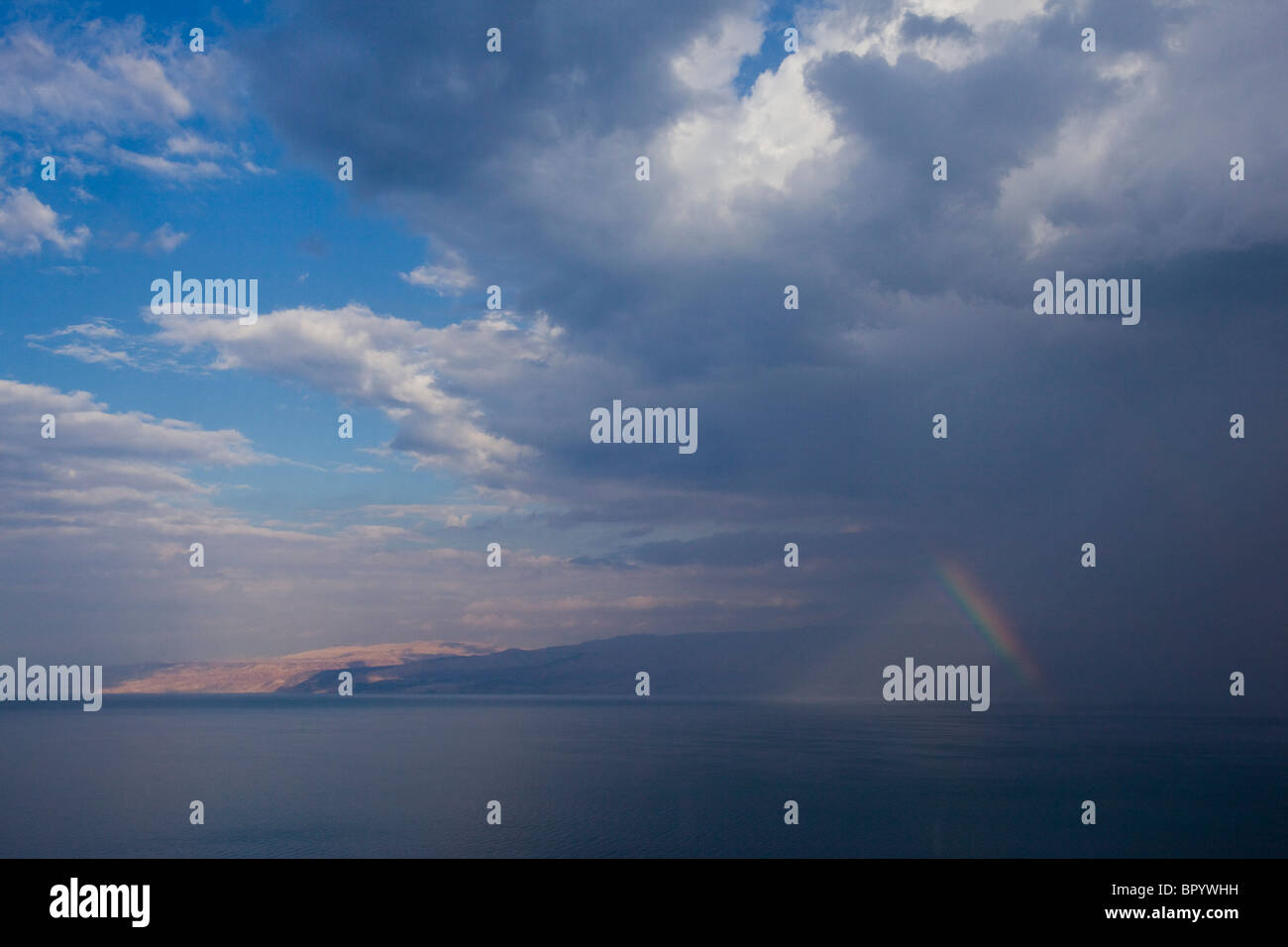 Aerial photograph of a rainbow over the Dead Sea Stock Photo - Alamy