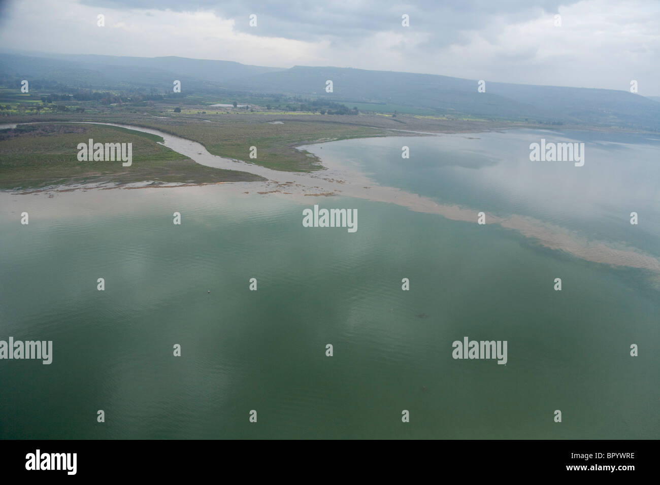 Aerial photograph of the northern basin of the sea of Galilee Stock ...