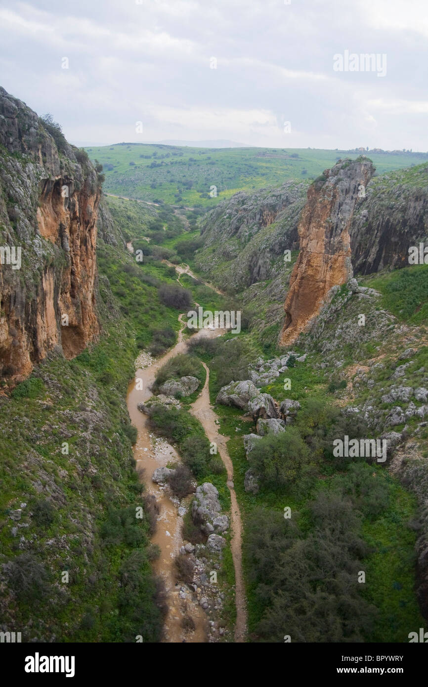 Aerial photograph of the Amud stream in the Galilee Stock Photo - Alamy