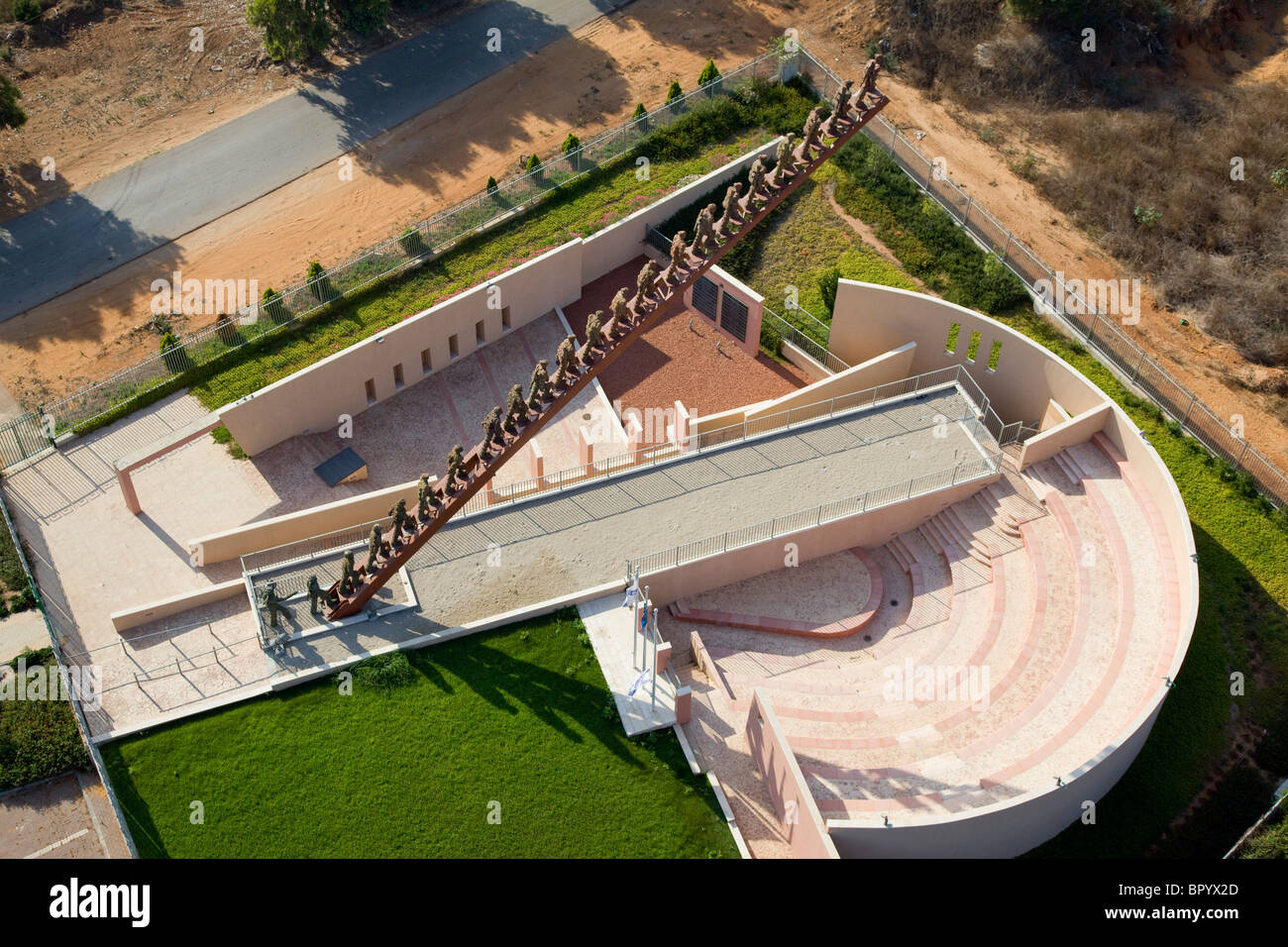Aerial photograph of the Beit Lid Memorial in the Sharon Stock Photo ...