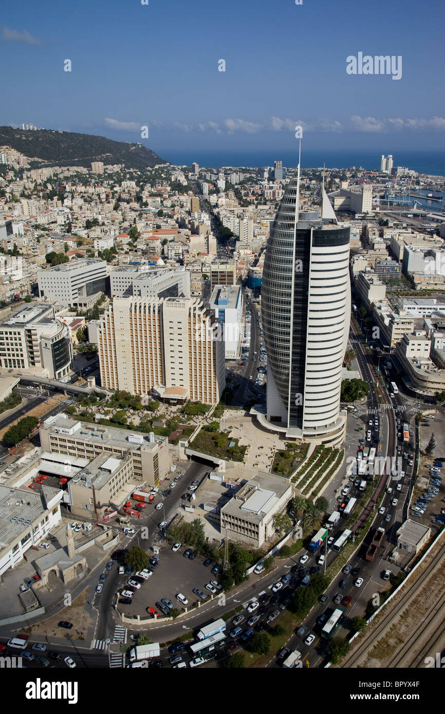 Aerial photograph of Haifa's Government center Stock Photo - Alamy