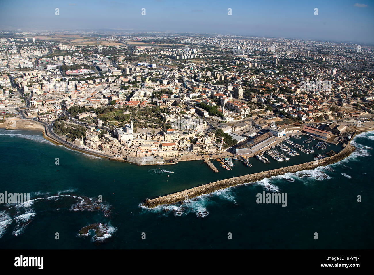 Aerial photograph of the port of Jaffa Stock Photo - Alamy