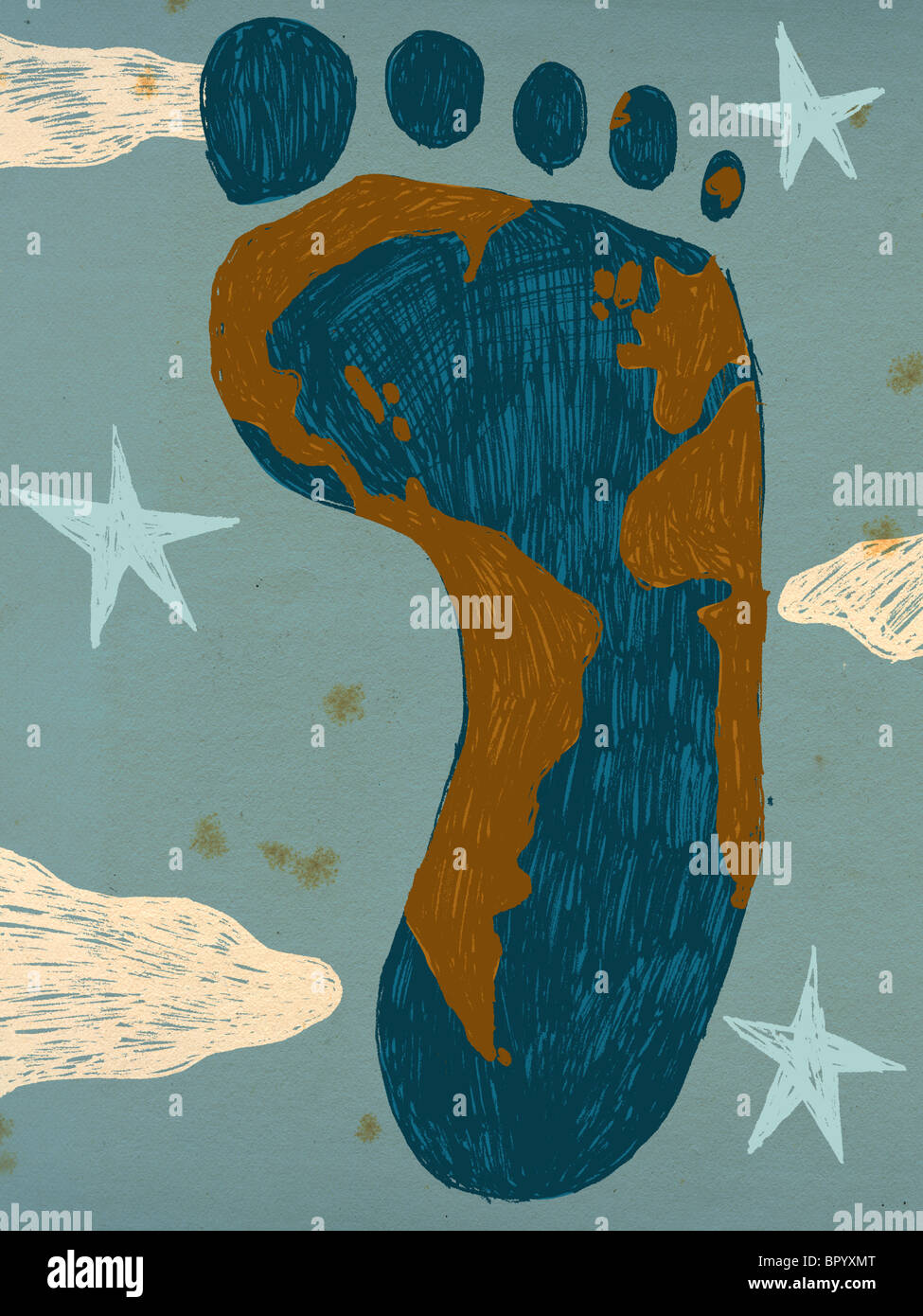 Human footprint map hi-res stock photography and images - Alamy