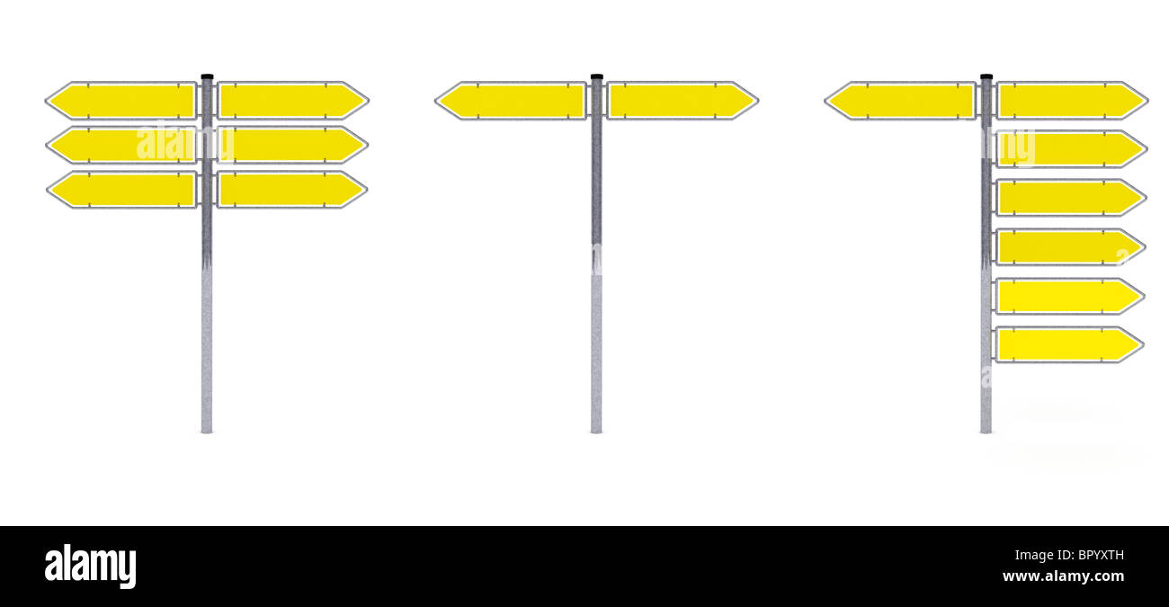 Direction traffic signs Cut Out Stock Images & Pictures - Alamy