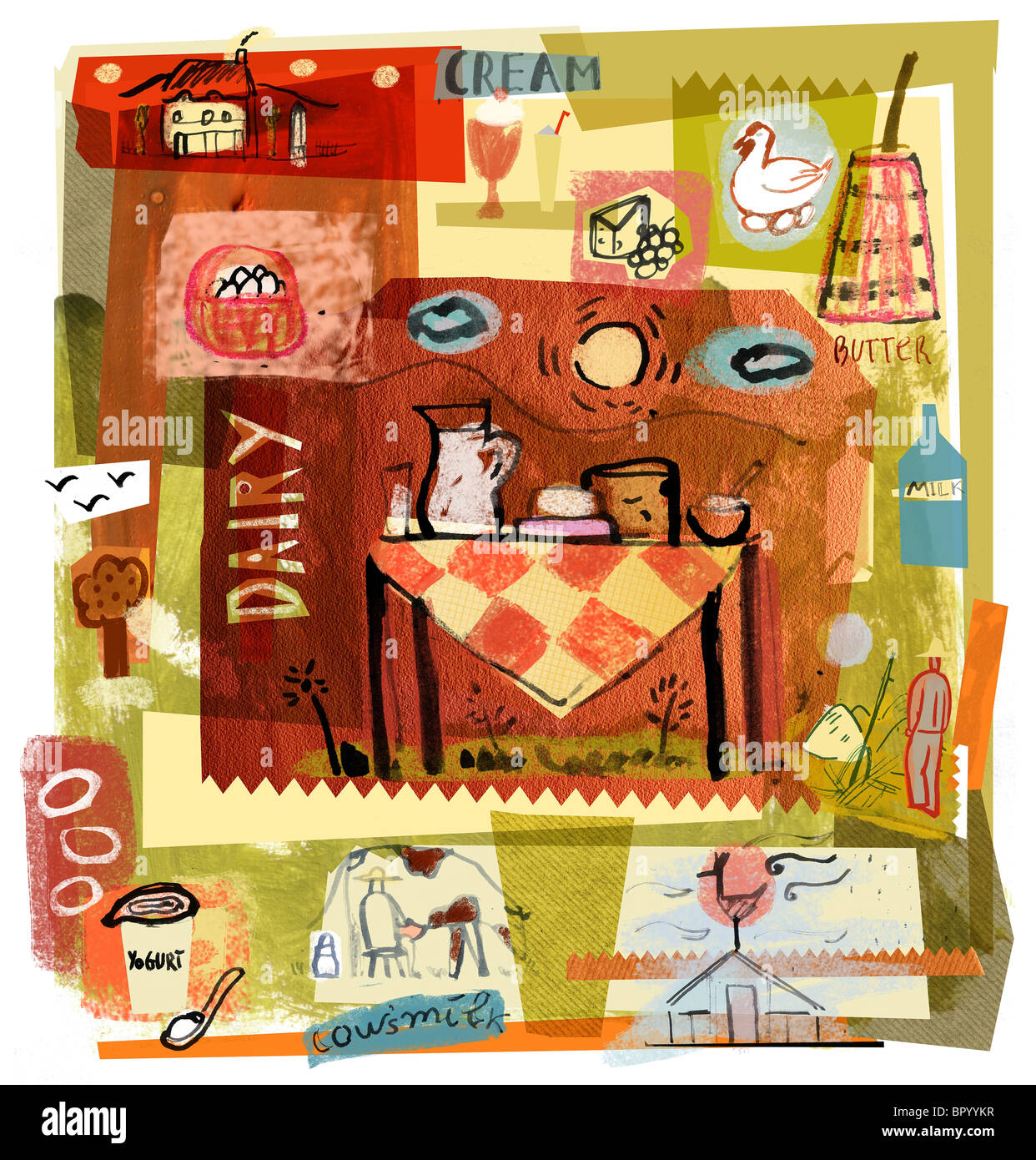 Collage dairy products milk hi-res stock photography and images - Alamy