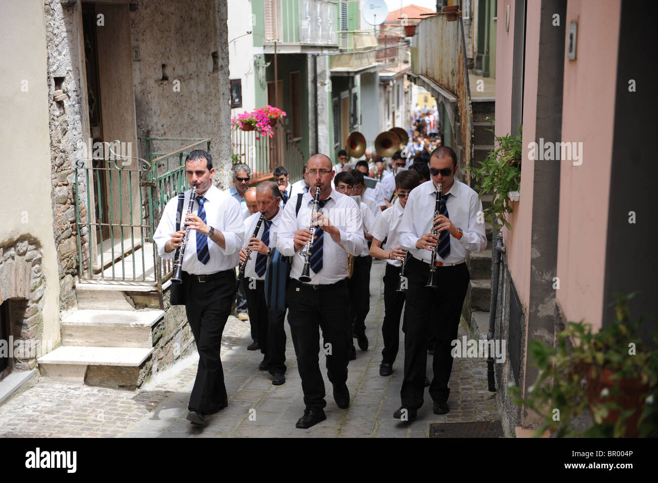 fanfare band playing for a ceremony in south italy Stock Photo - Alamy