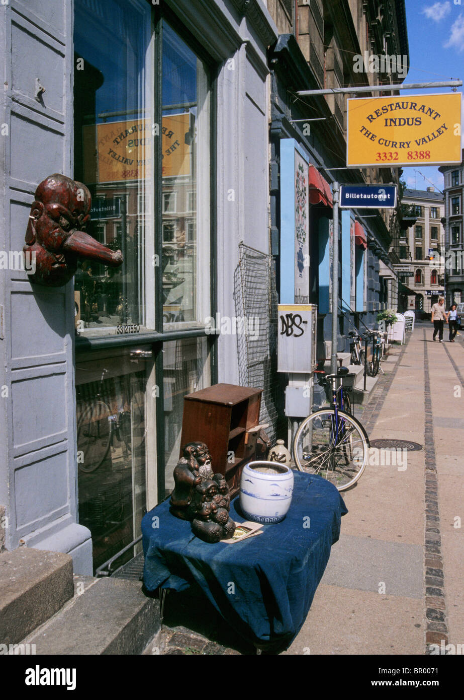 shops and restaurant in Istedgade street - Copenhagen - Denmark Stock ...
