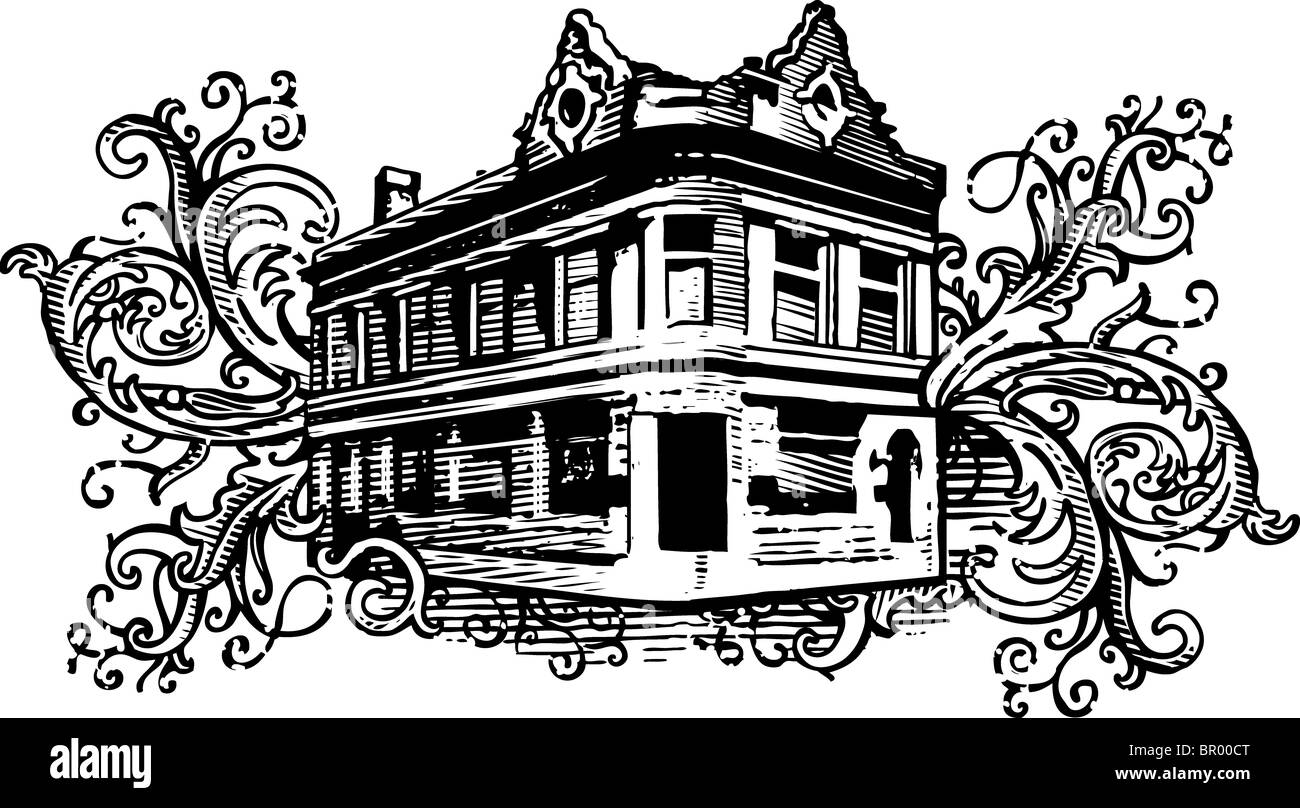 White old building Cut Out Stock Images & Pictures - Alamy