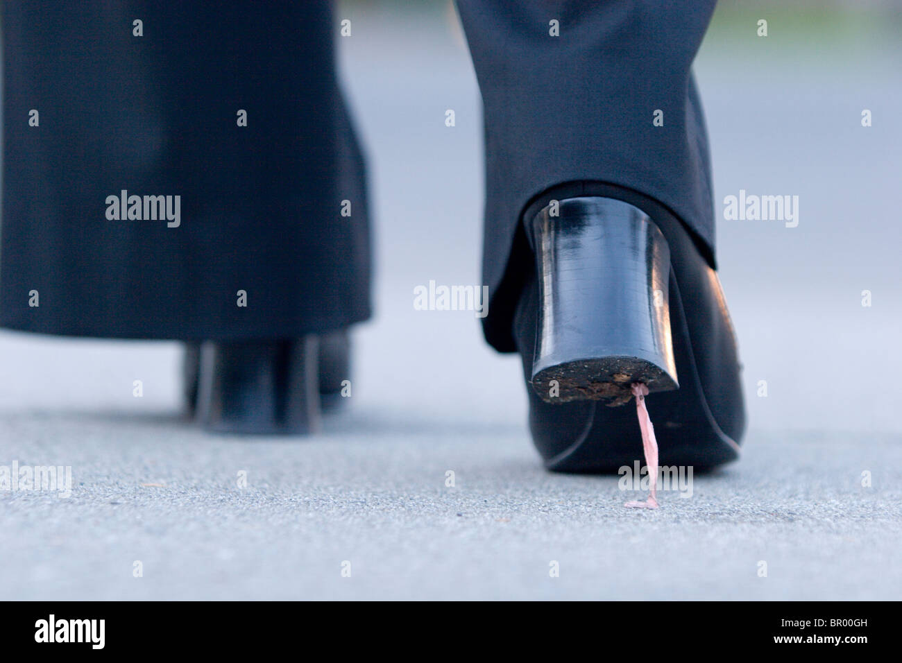 Gum stuck on high heel shoes Stock Photo - Alamy