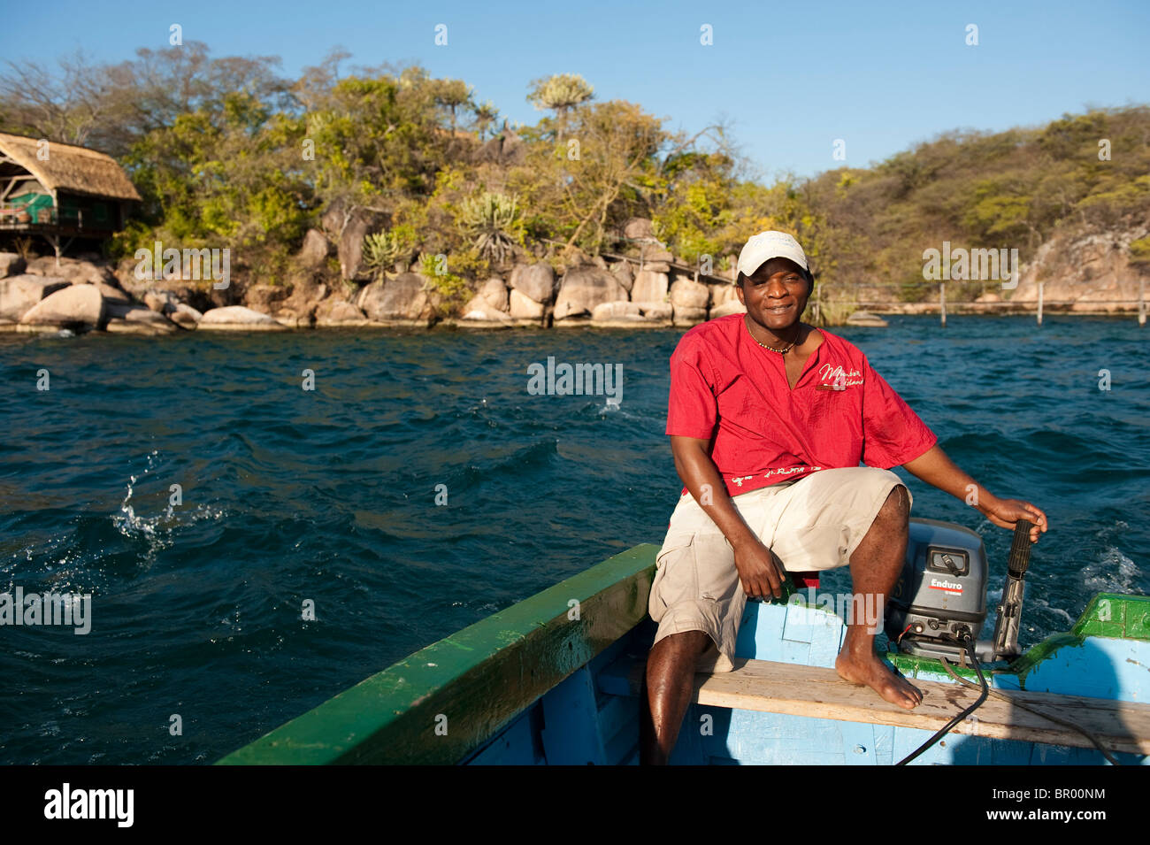 Boat at Mumbo island, Lake Malawi National Park, Malawi Stock Photo - Alamy